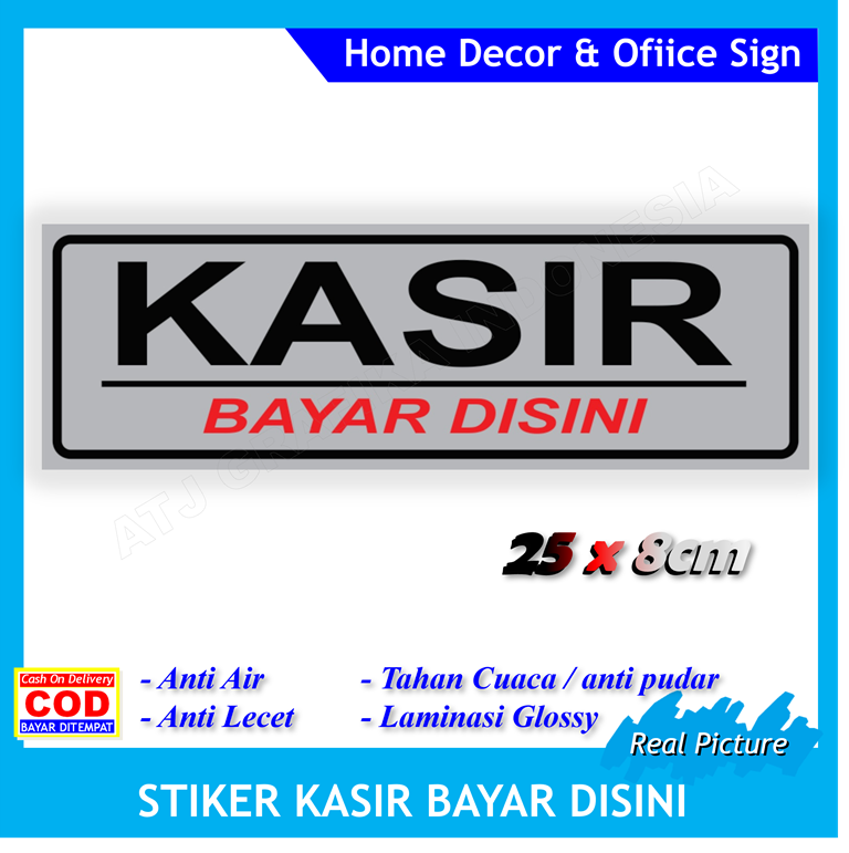 Stiker kasir sticker bayar disini toko mall cafe restoran konter ...