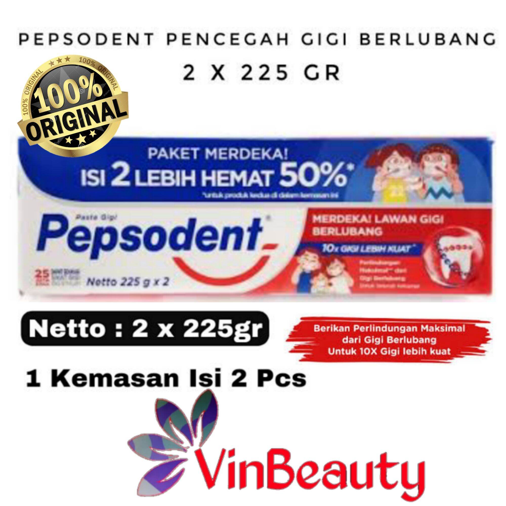 PEPSODENT 225 GRAM ISI 2 PC / ODOL PASTA GIGI PEPSODENT 2 X 225 GRAM ...