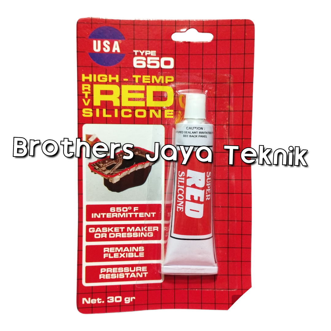 Lem Red High Temp USA 650 Paking Sealant Gasket Merah Kemasan 30gr ...