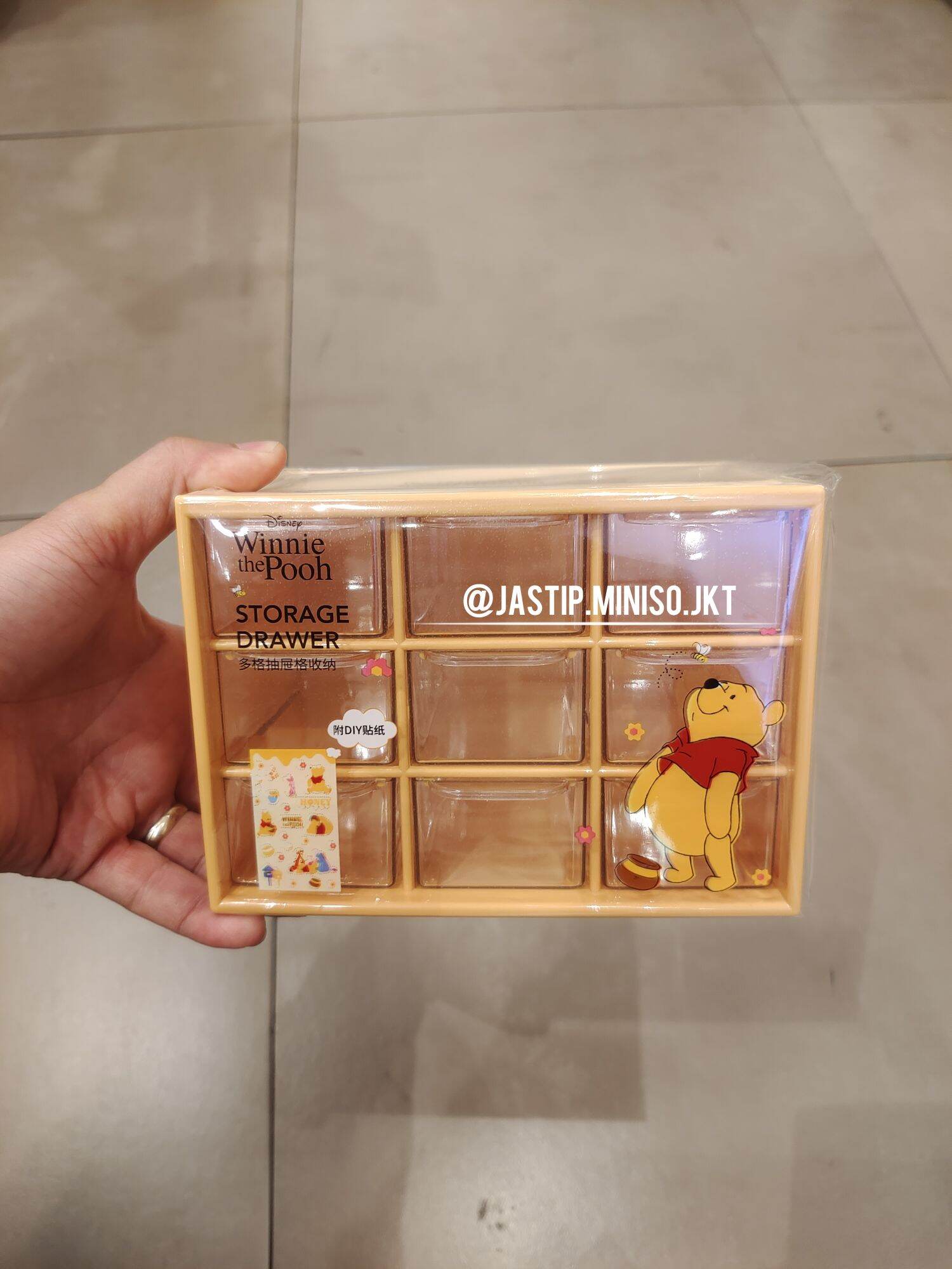 MINISO 🆕 Storage Drawer 9 Laci WINNIE the POOH DISNEY (sz.17.1x11.1x12 ...