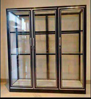 LEMARI KACA STAINLESS 3 PINTU | Lazada Indonesia