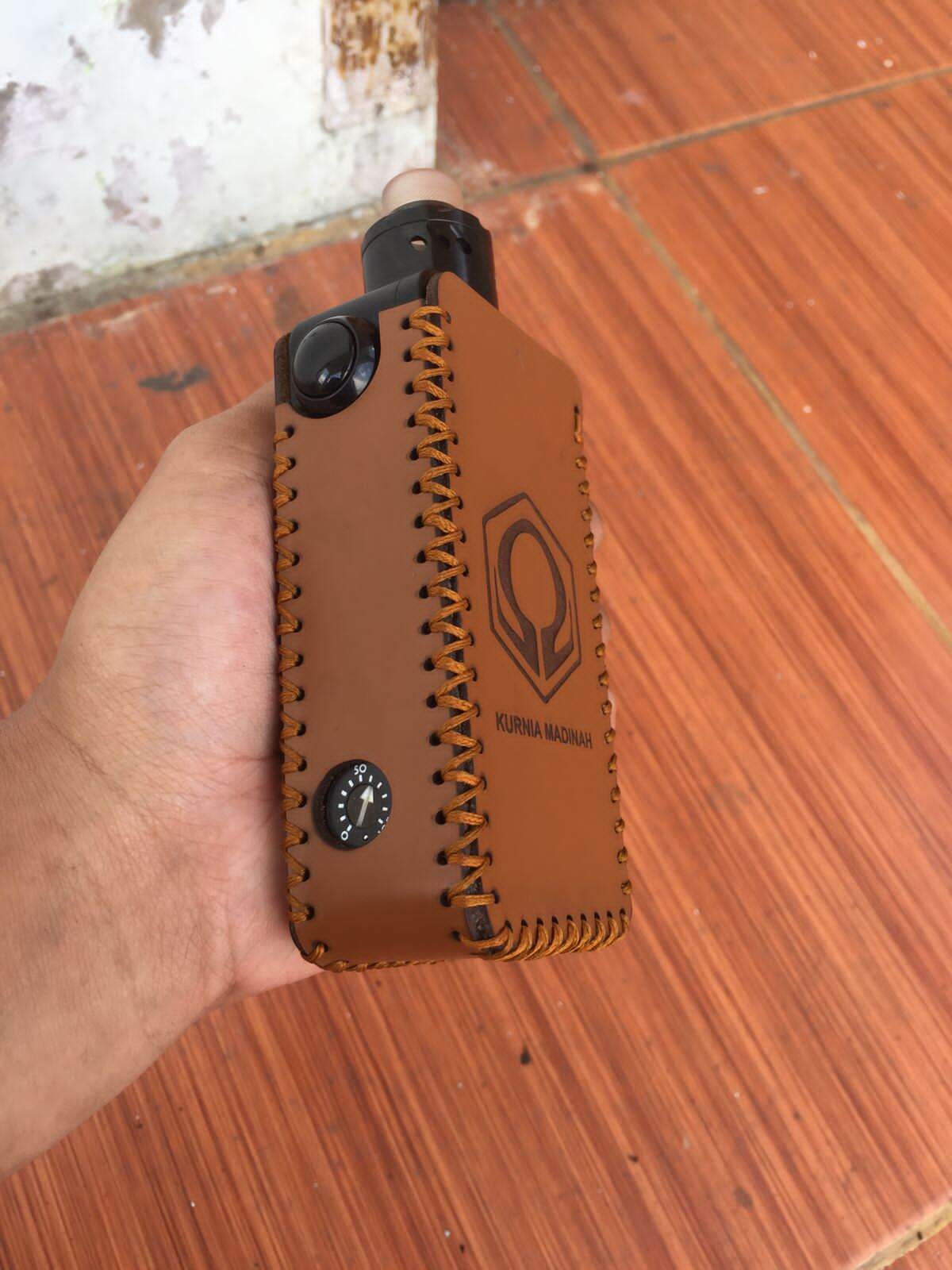 Case hexohm,sleeve hexohm, wadah vape warna tan bahan kulit asli ...