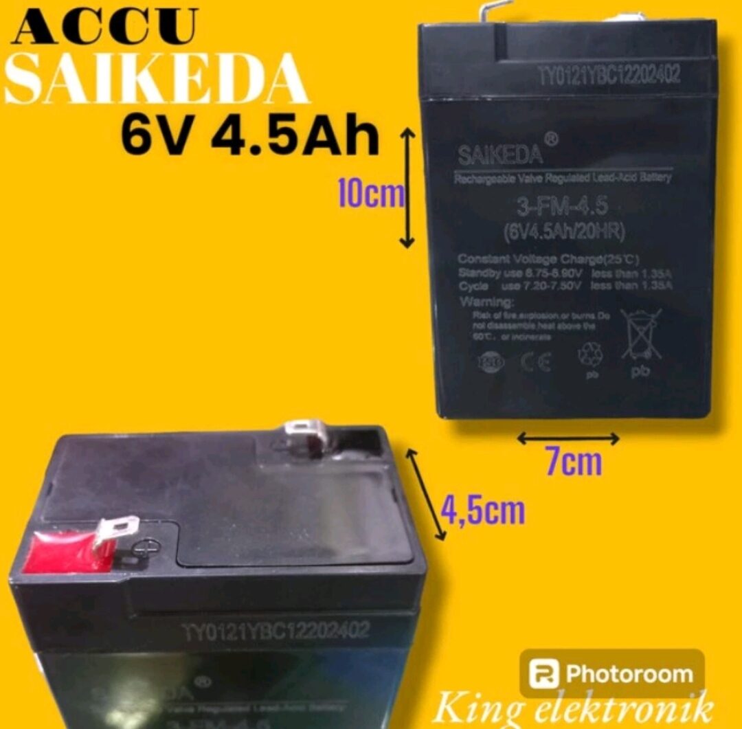 ACCU AKI KERING 6V 4,5AH SAIKEDA (harga satuan) | Lazada Indonesia