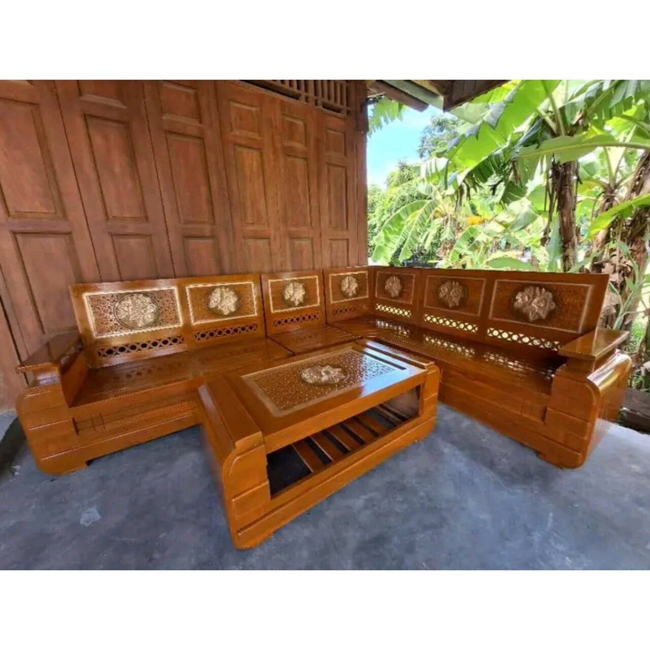 kursi ruang tamu sudut kayu jati asli model domini kursi tamu murah ...