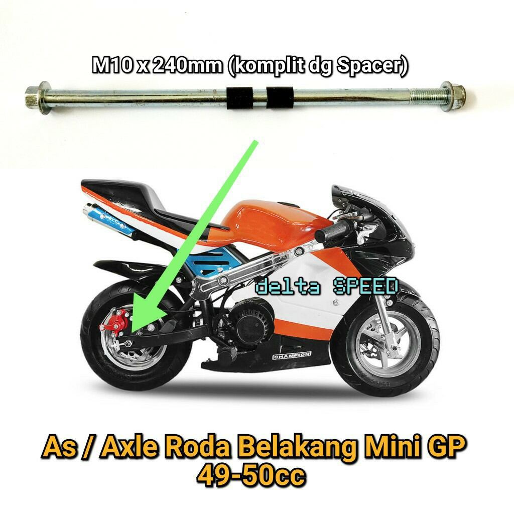 Baut As Roda Belakang MiniGP 50cc - Spare Part Moto4 Mini GP 50 cc ...