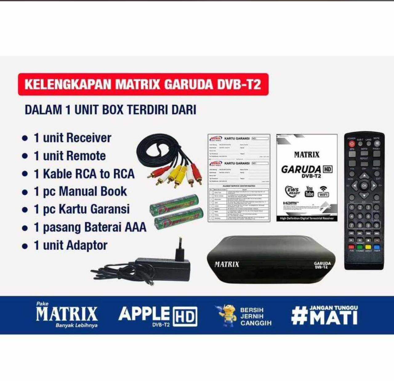 Set Top Box Received STB DVB T2 Matrix Garuda HD GARANSI RESMI (READY ...