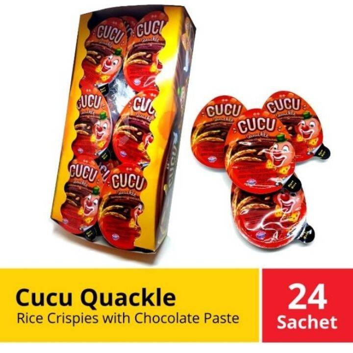 CUCU QUACKLE RICE CRISPIES WITH CHOCOLATE/ PANDAN PASTE 1 box isi 24 ...