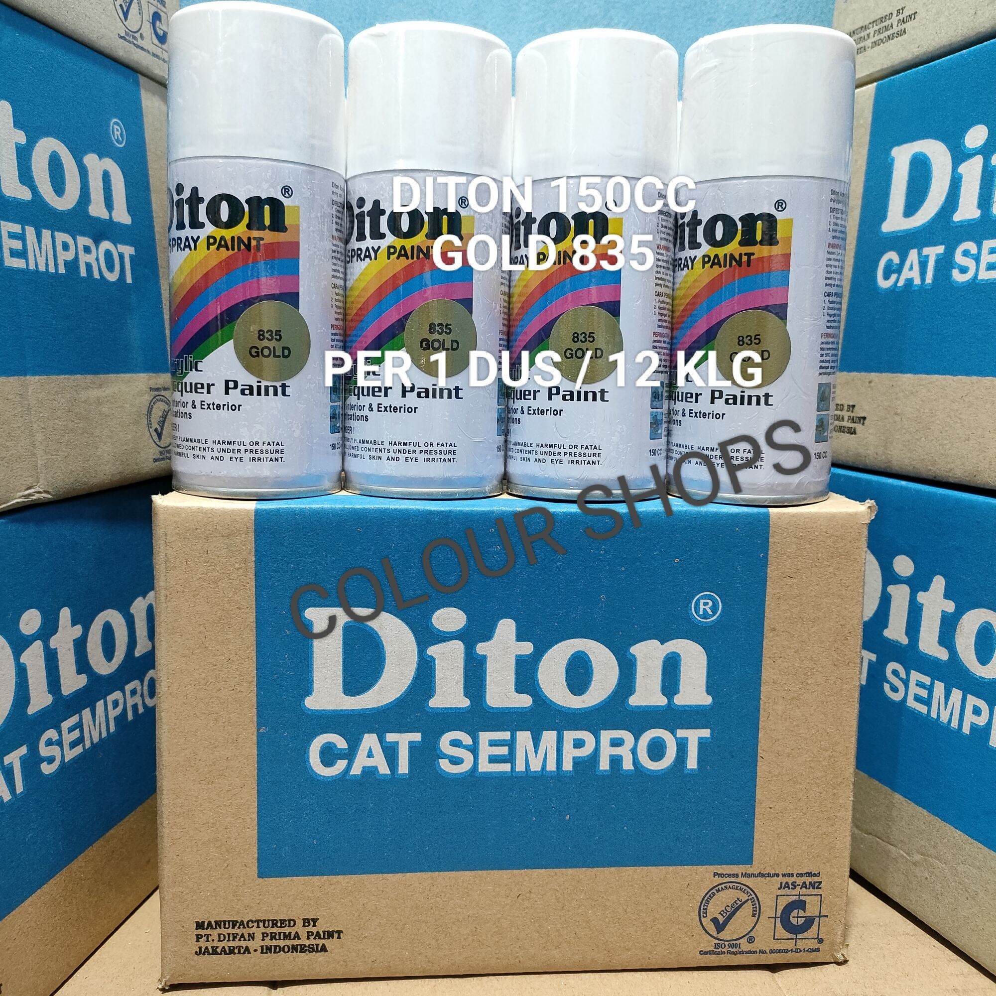 Pilok Cat Diton Gold 835 PerDus /12 klg Emas 150cc Harga Per 1 Dus (12 ...