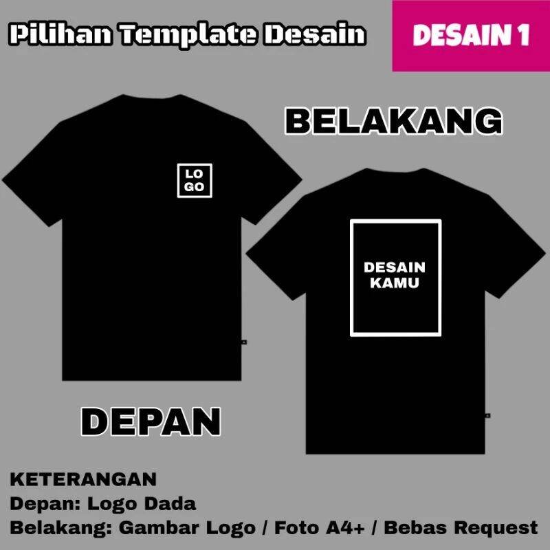 kaos custom sablon desain sendiri bisa pakai foto logo tulisan bebas ...