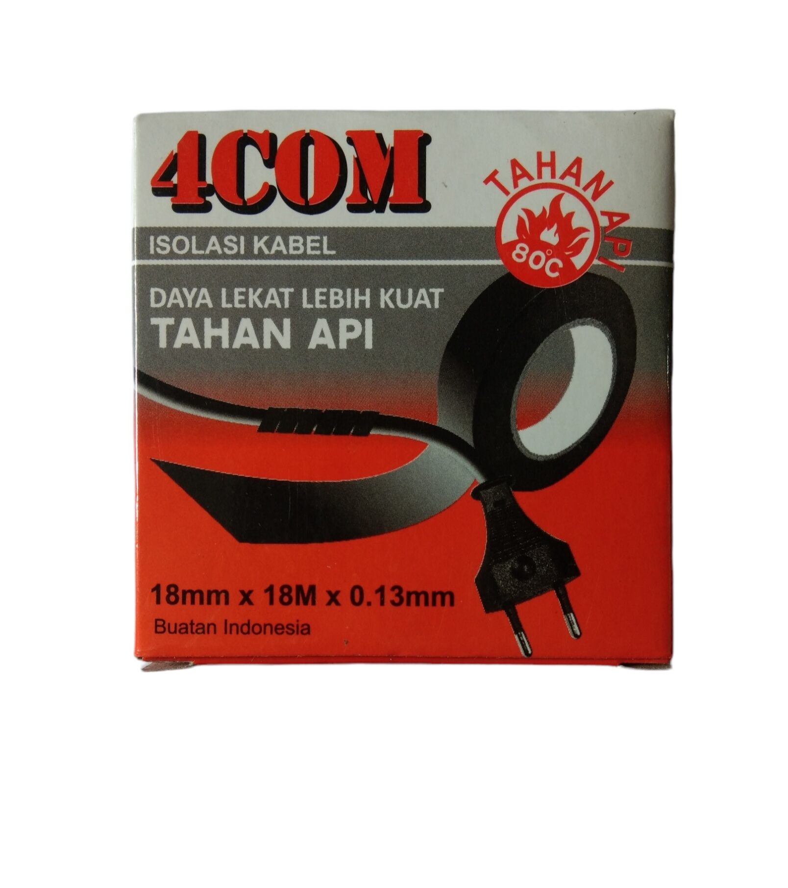 Isolasi Kabel Listrik 4com Tahan Panas 18mm x 18M x 0.13mm | Lazada ...