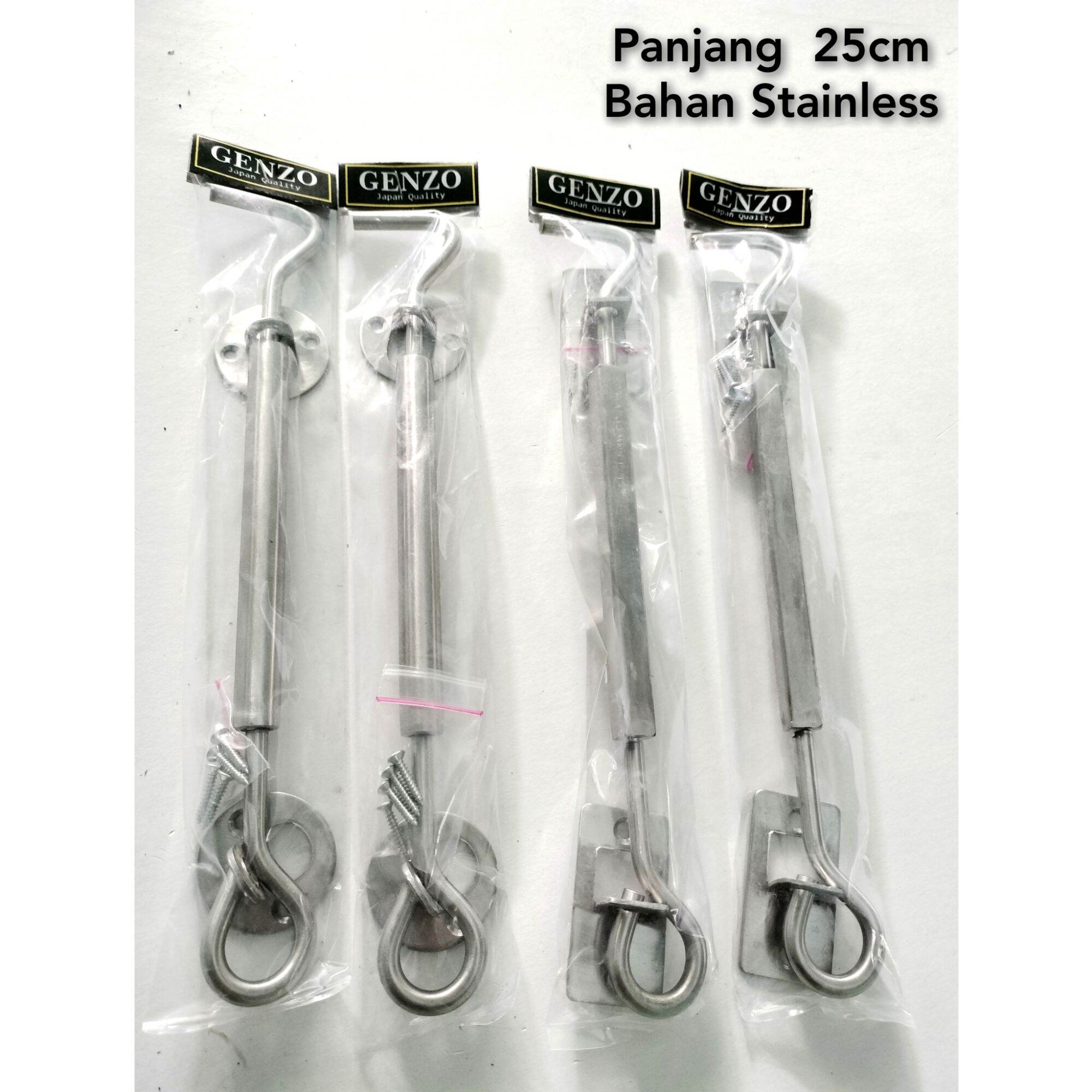2 pcs Penahan jendela STAINLESS 25CM merk GENZO / Hak angin jendela ...
