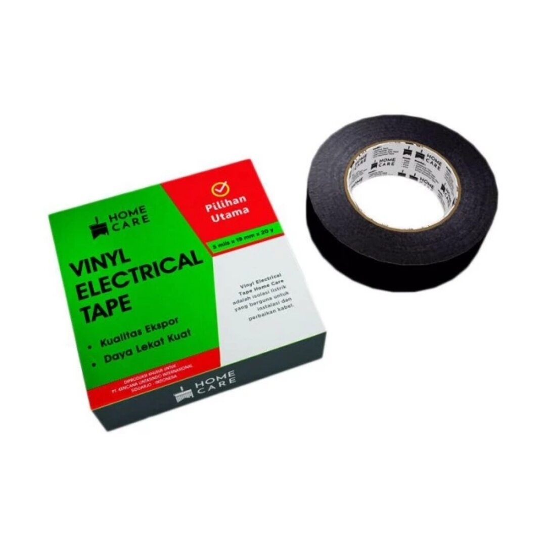 Solasi listrik HomeCare isolasi listrik hitam Vinyl Electrical Tape ...