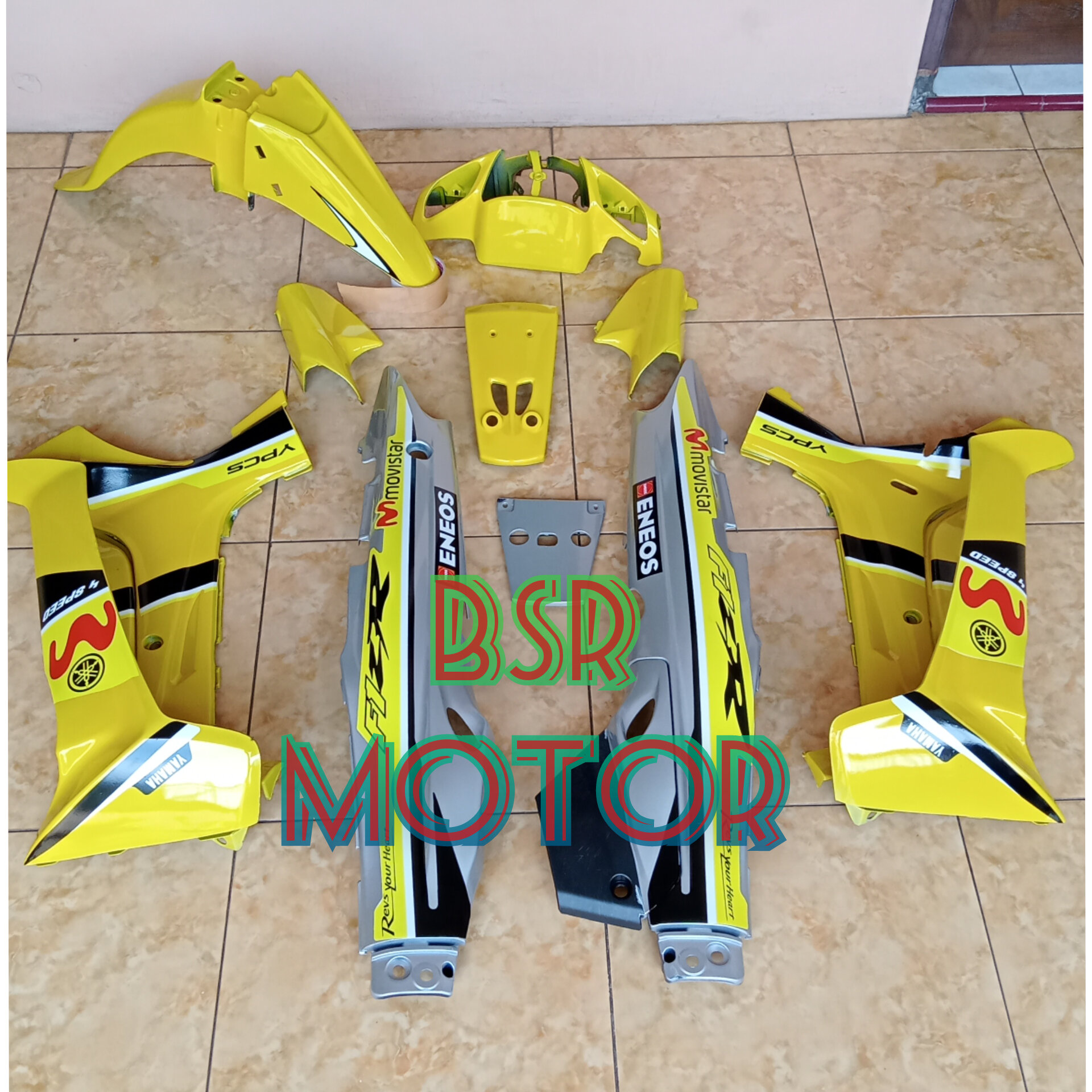 cover bodi Fizr full set Halus bodi motor Yamaha Fizr Movistar kuning ...