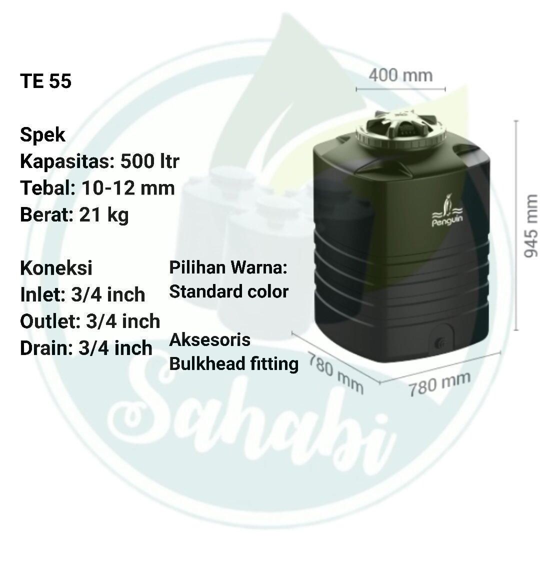 Tandon Air / Toren Air / Tangki Air Penguin Cubic Tank tangki Persegi ...