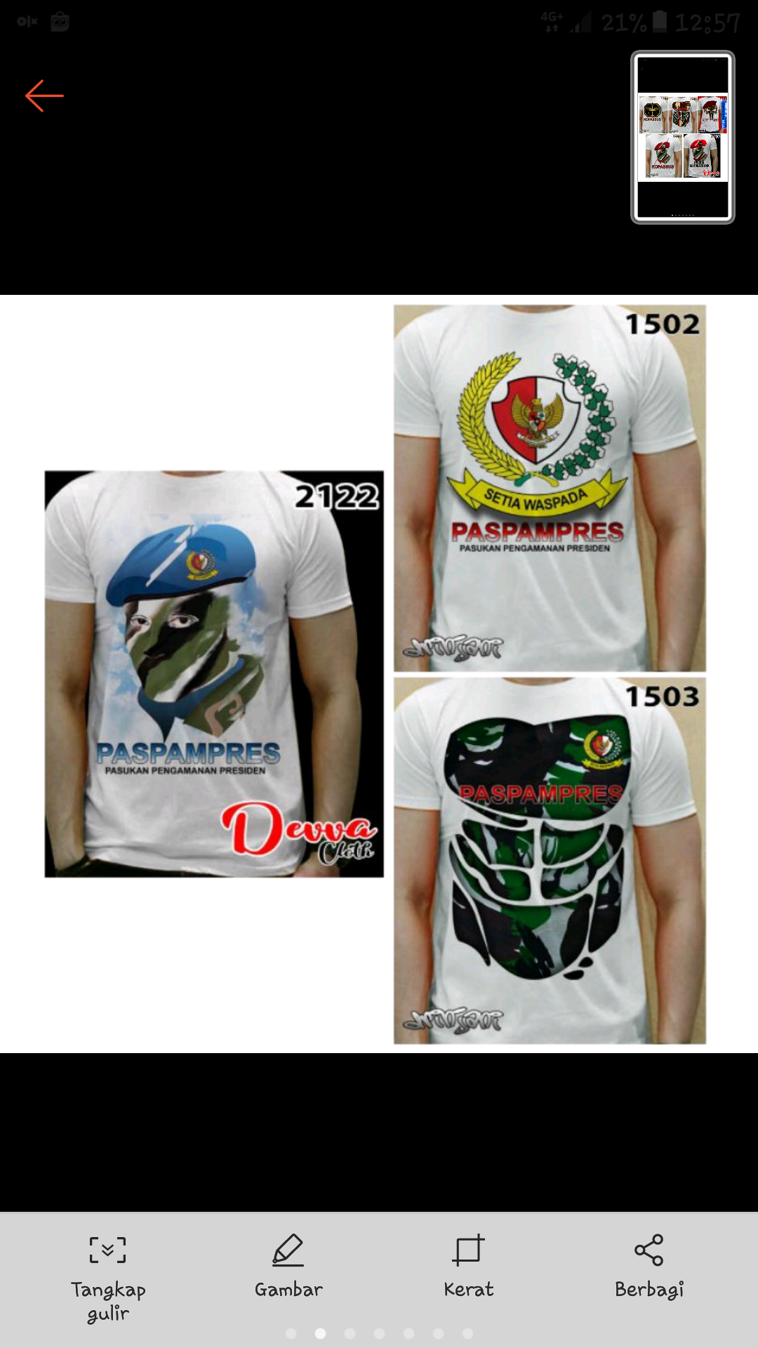 kaos / baju / army / loreng / paspampres / sablon DTF / kaos polos ...
