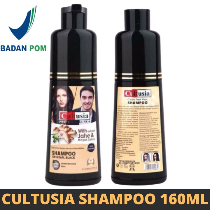 Cultusia Coloring Shampoo Black 160 ml Pewarna Rambut Hitam Cat Uban ...