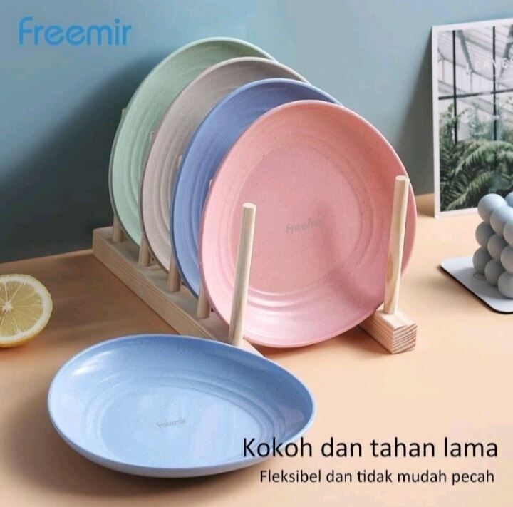 Freemir wheatstraw melon sead plate piring lengkung 16 x 16 x 2.5 cm ...