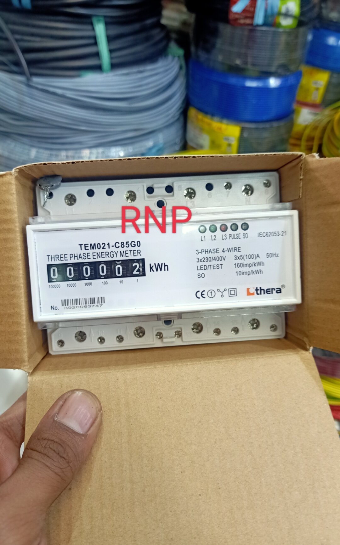 kwh meter 3 phase counter thera direct 100a TEM021-C85G0 single tarif ...