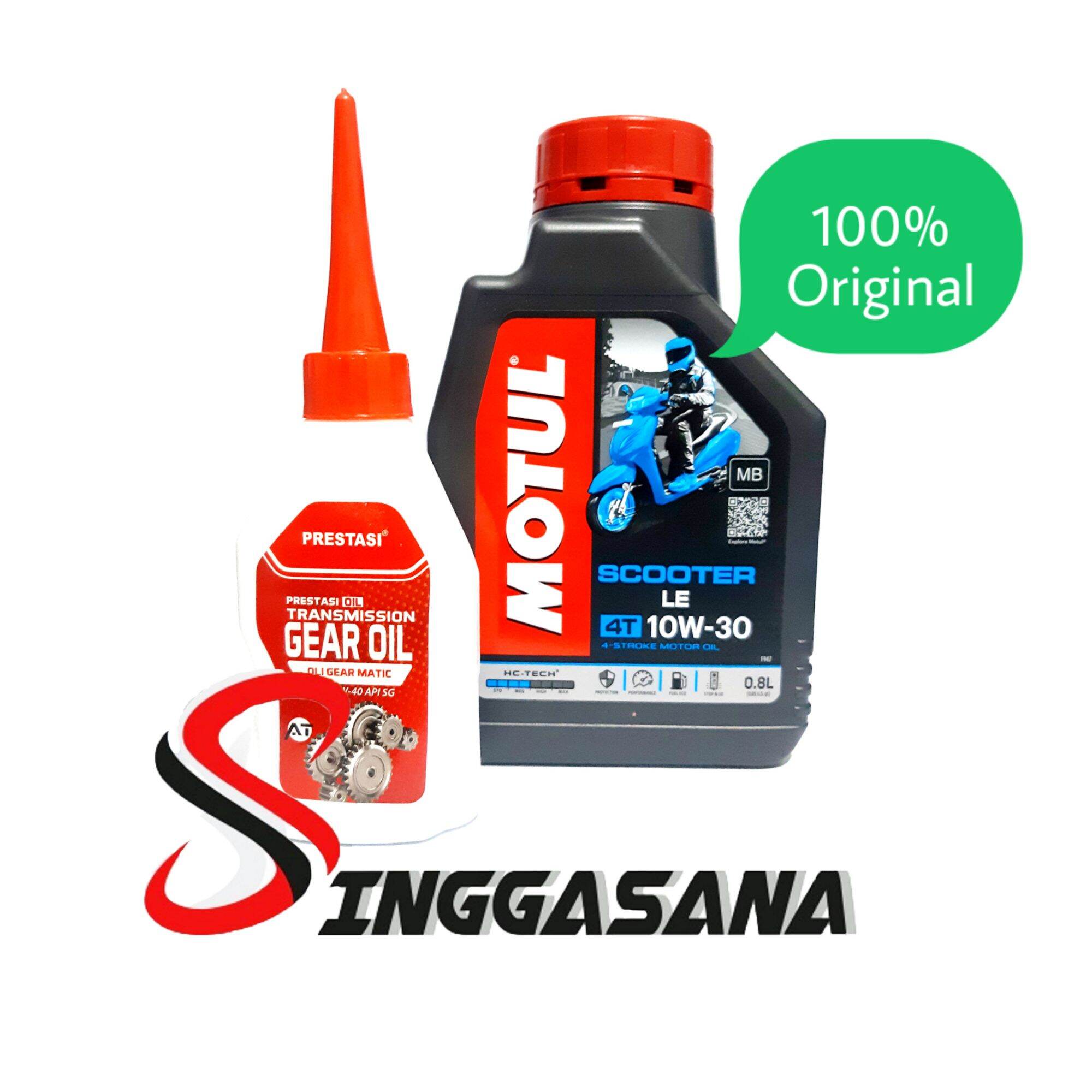 MOTUL MATIC SCOOTER LE 10W30 4T/ 0.8L+ PRESTASI OLI GEAR 120ML ORIGINAL ...