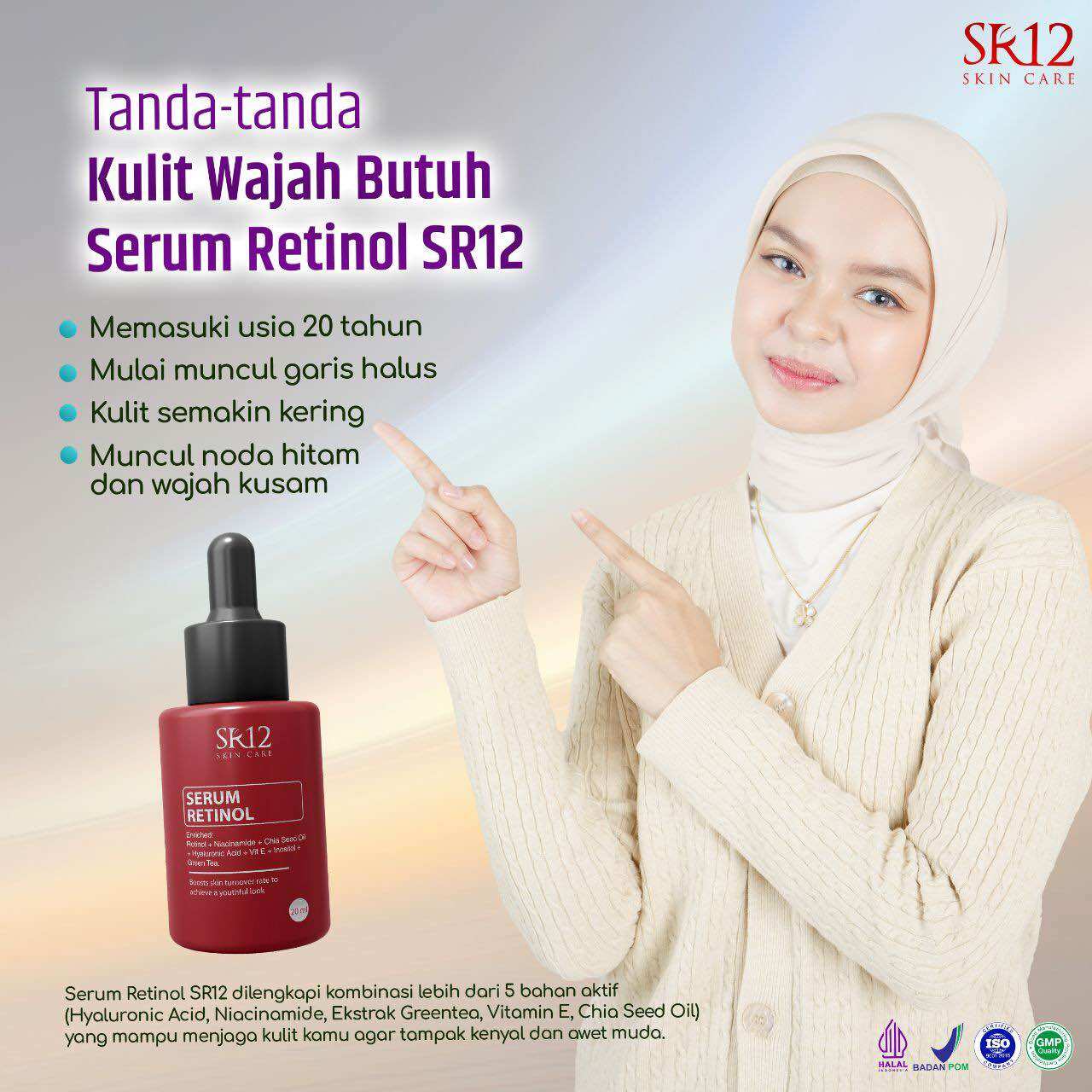 SR12 Retinol Serum 20ml - Serum Wajah Anti Aging Cegah Penuaan Dini ...