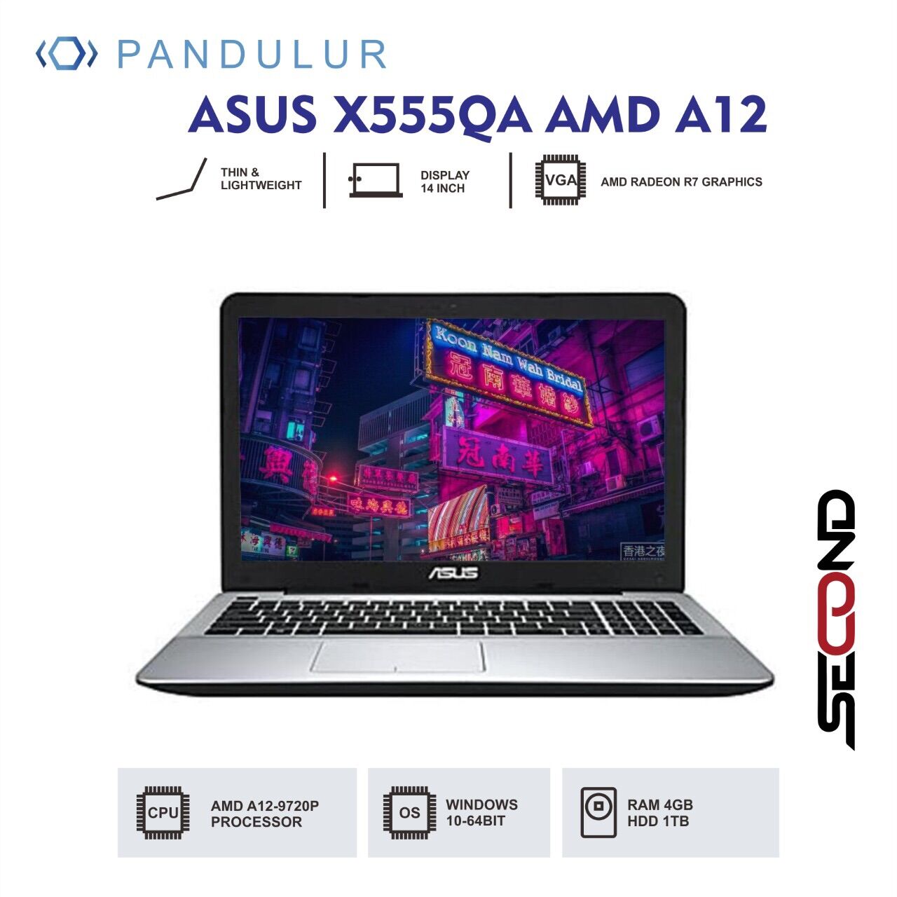 LAPTOP ASUS X555QA / amd A12/ 4GB/ 1TB/ 15.6inch | Lazada Indonesia