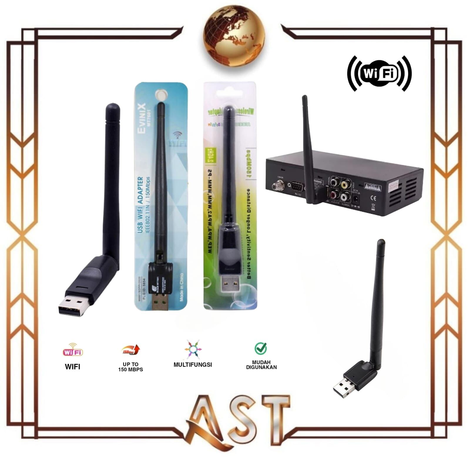 Usb WiFi Dongle Antena MT7601 Set Top Box STB Adapter Wireless Receiver ...