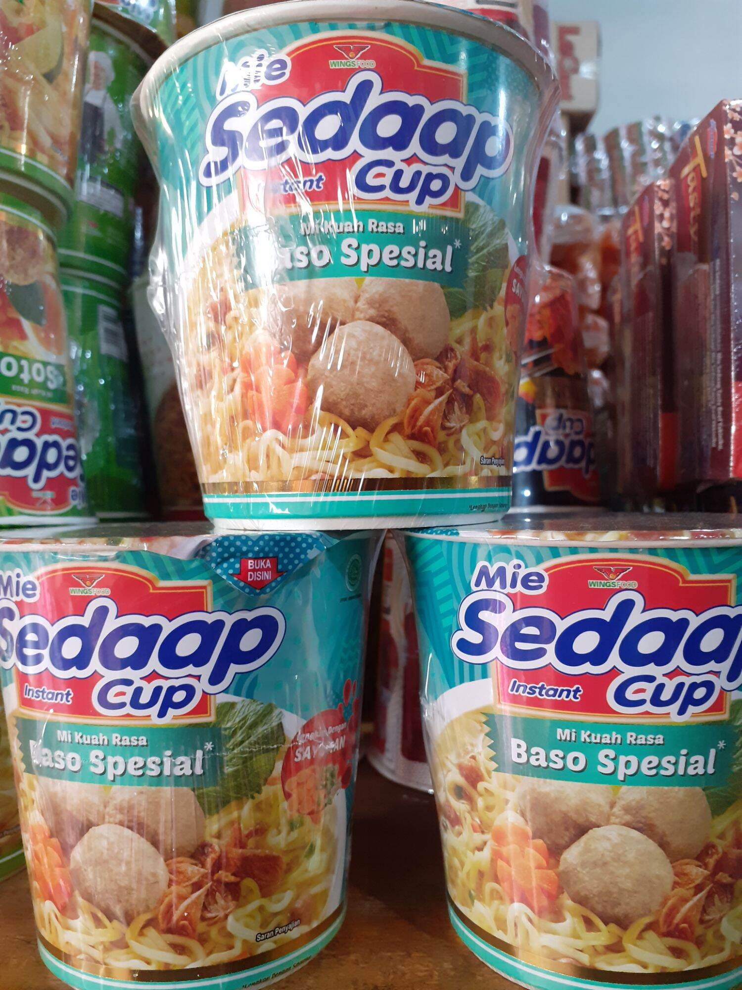 mie sedap cup rasa baso spesial 1 dus isi 12 pcs mie intan | Lazada ...