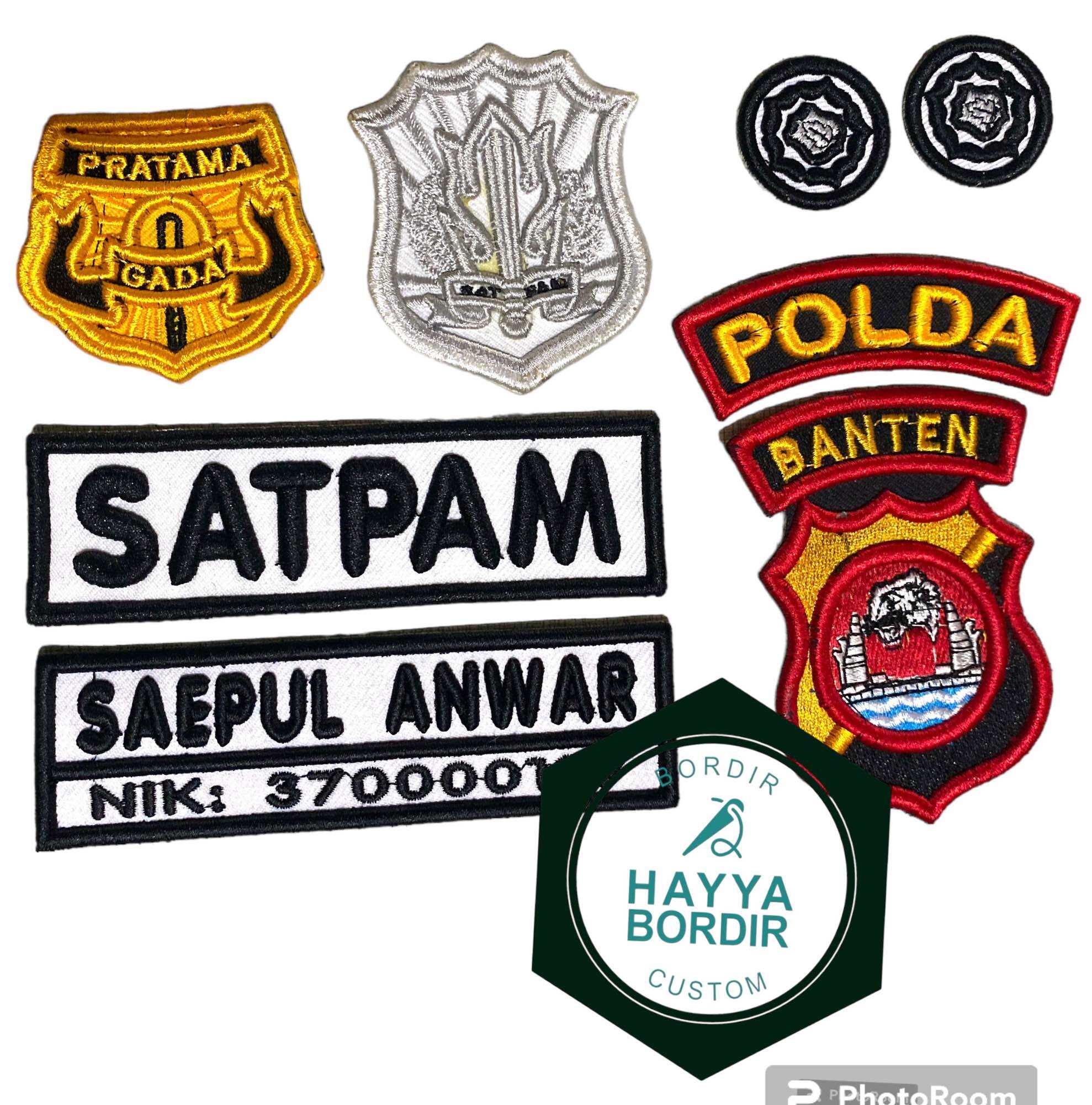 Bordir SATPAM lengkap 1 SET LOGO PT PLUS NAMA | Lazada Indonesia