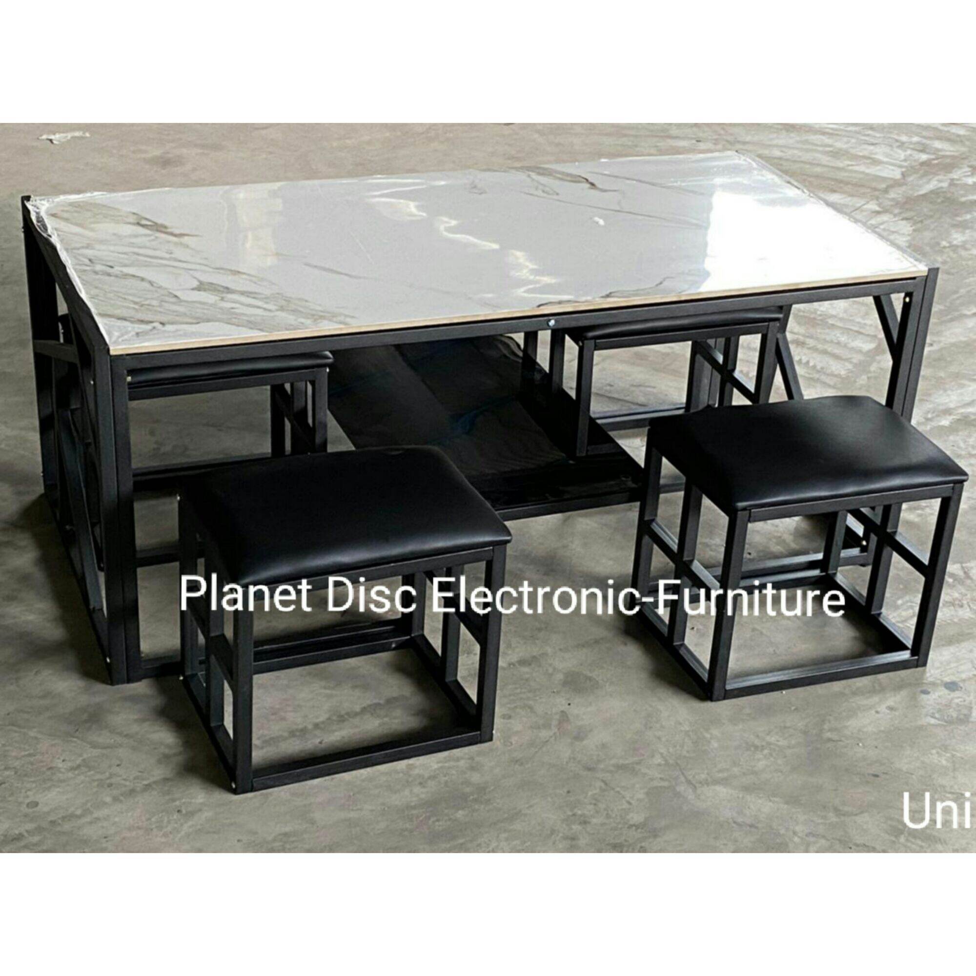 Meja Makan Granit 4kursi 130cm Meja batu Dining set dining table Meja ...