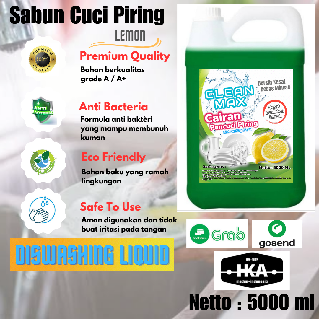 Clean Max / Sabun Cuci Piring / Bebas Minyak / 5000 ML | Lazada Indonesia
