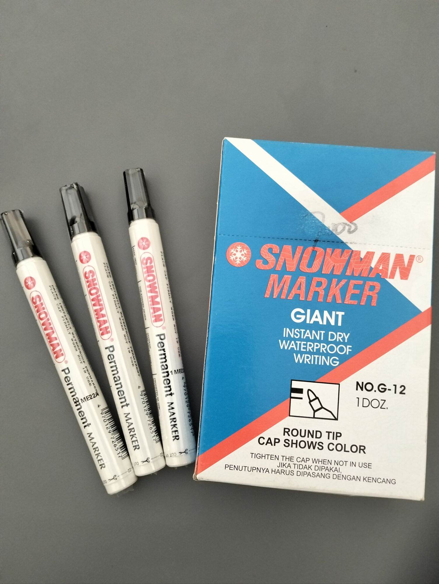 Spidol Snowman Permanent Marker G-12 per dus isi 12 pcs | Lazada Indonesia