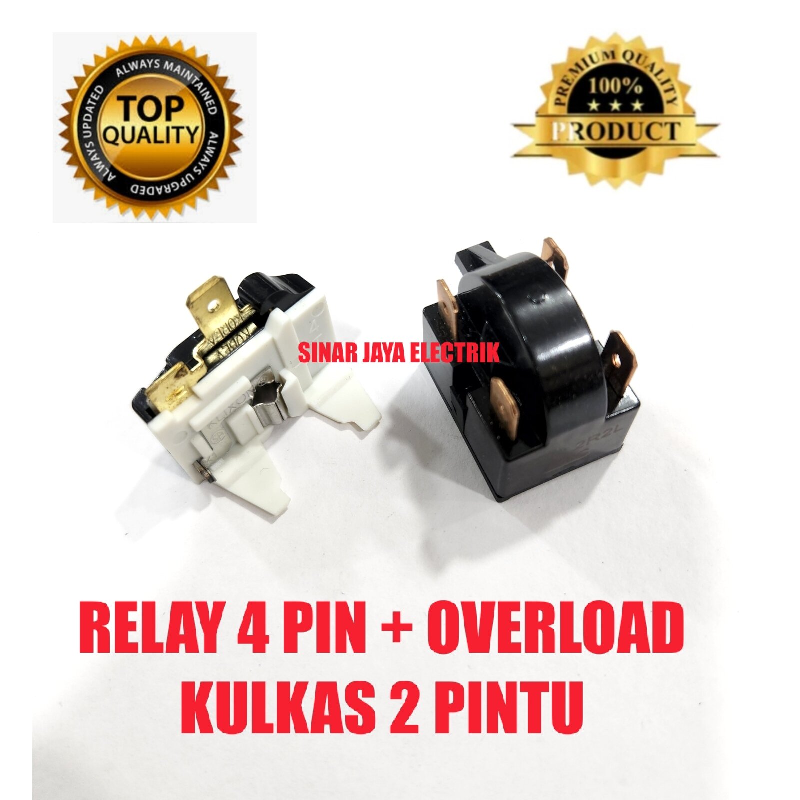 RELAY PTC 4 PIN + OVERLOAD KULKAS 2 PINTU / RELAY KULKAS 4 PIN | Lazada ...