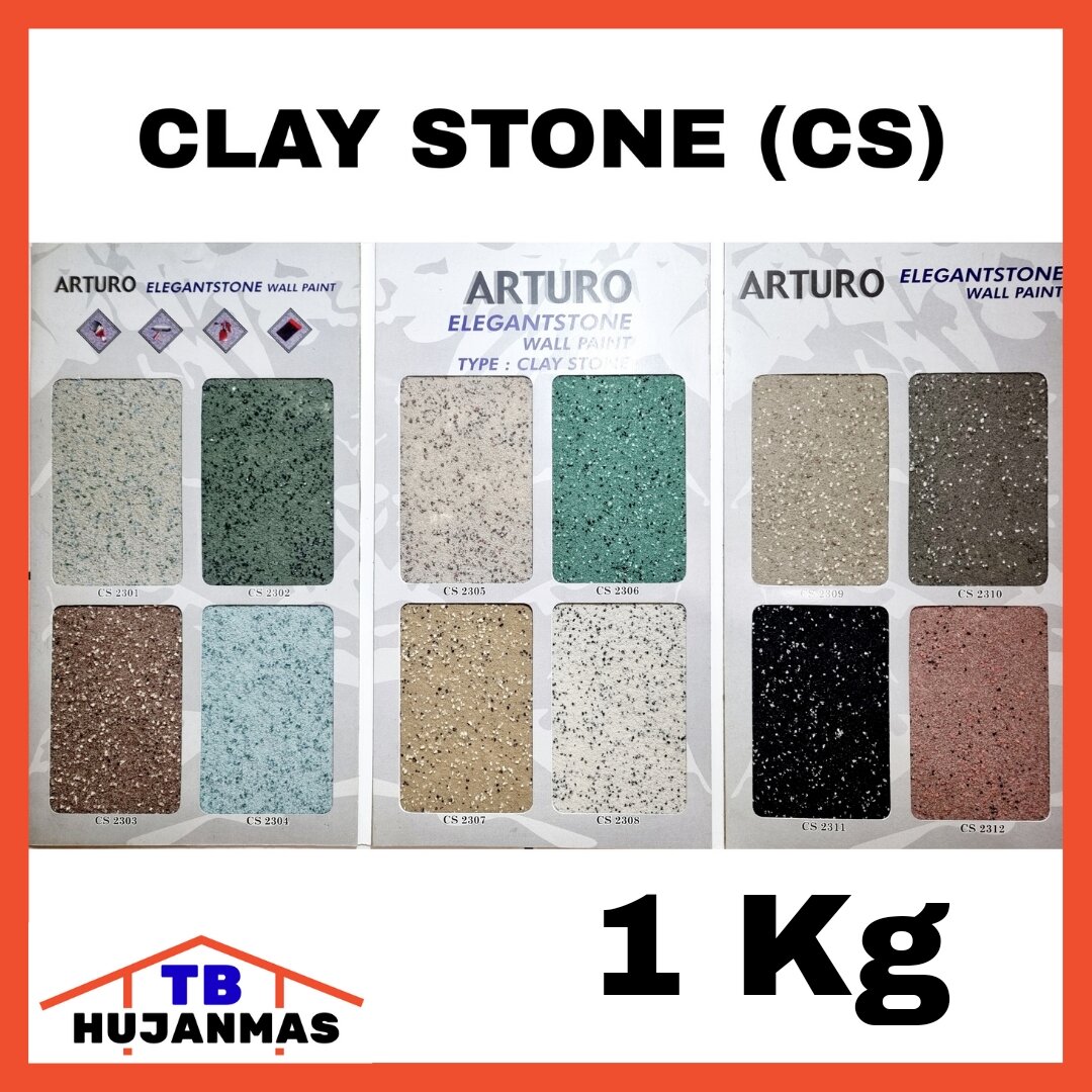ARTURO Cat Tembok Dinding Teksture Tipe Clay Stone (CS) 1 Kg Elegant ...
