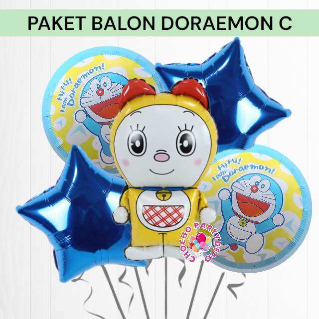 Paket Balon DORAEMON C / Dekorasi Ulang Tahun Doraemon Doremi Nobita ...