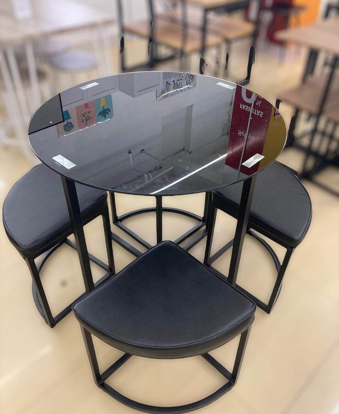 Meja makan informa zeus table set 4 kursi kafe white putih meja makan ...