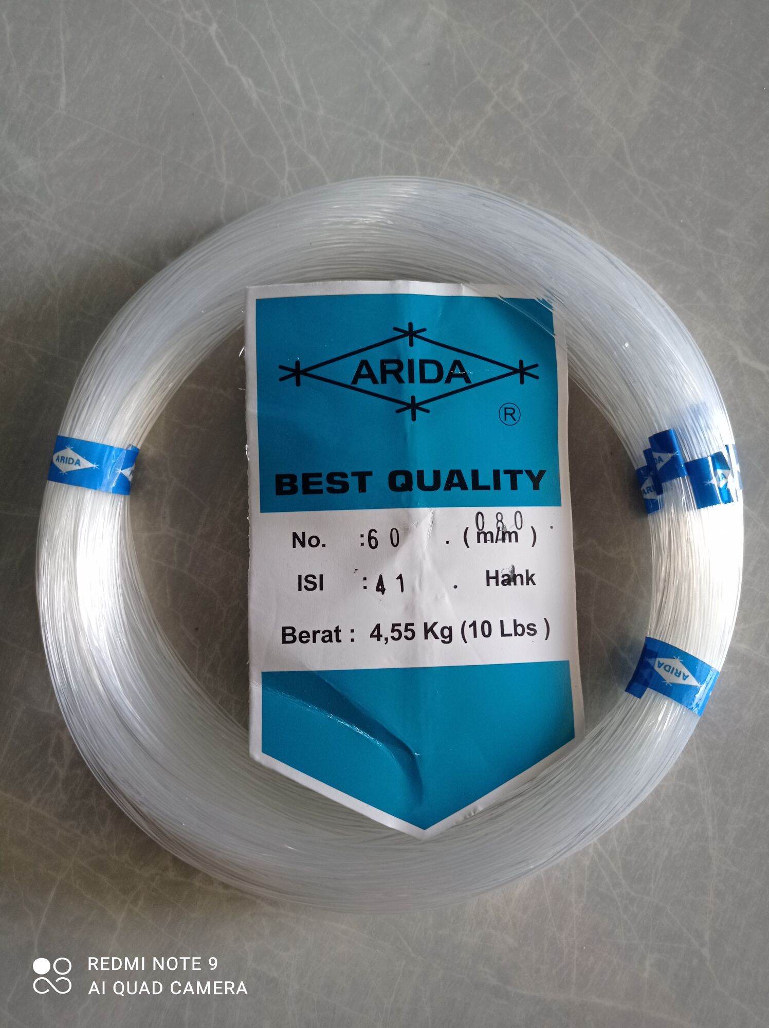 senar pancing ikan tali pancing merek arida nmr 300 10 lbs berkwalitas ...