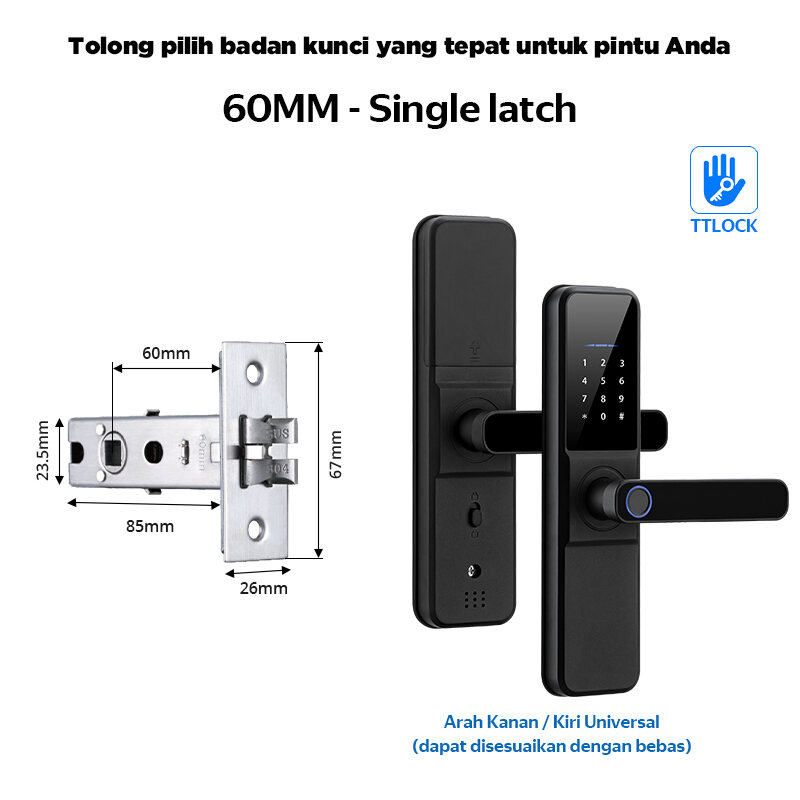 TTLOCK Smart Door Lock Password Digital Lock Kunci Pintu Rumah APP ...