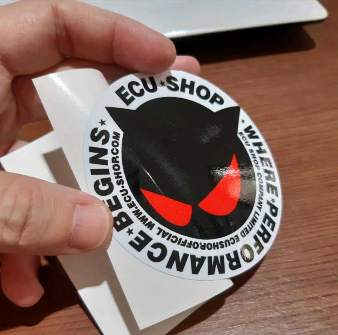 sticker jdm ecu shop rouded print cut | Lazada Indonesia
