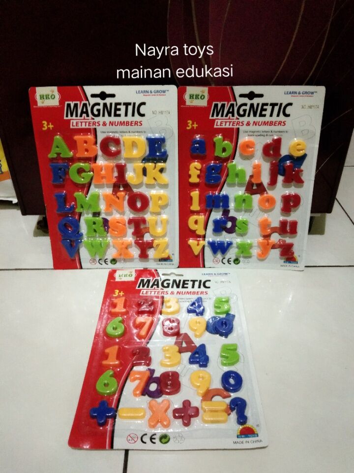 Magnetic numbers & Letters/huruf dan angka magnet mainan edukasi ...