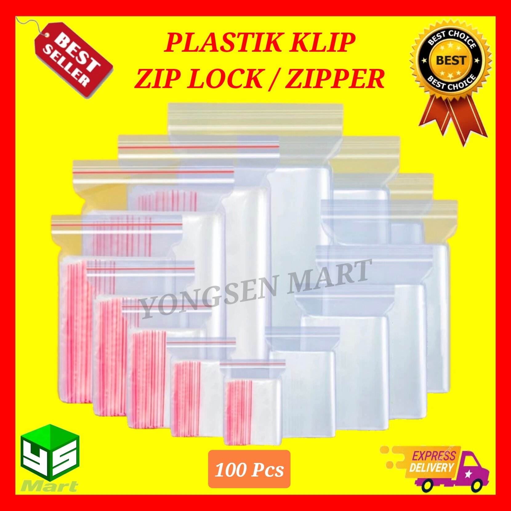 Plastik klip ZIP LOCK 6x10 plastik Ziplock clip 100pcs tebal 0,4 mic ...