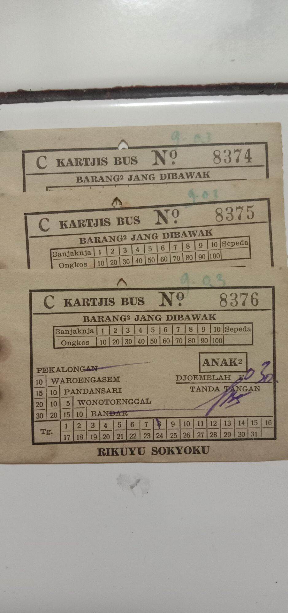karcis bus jaman Jepang langka | Lazada Indonesia