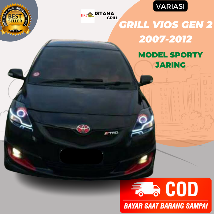 grill vios gen 2 model jaring sporty untuk tahun 2008-2012 | Lazada ...