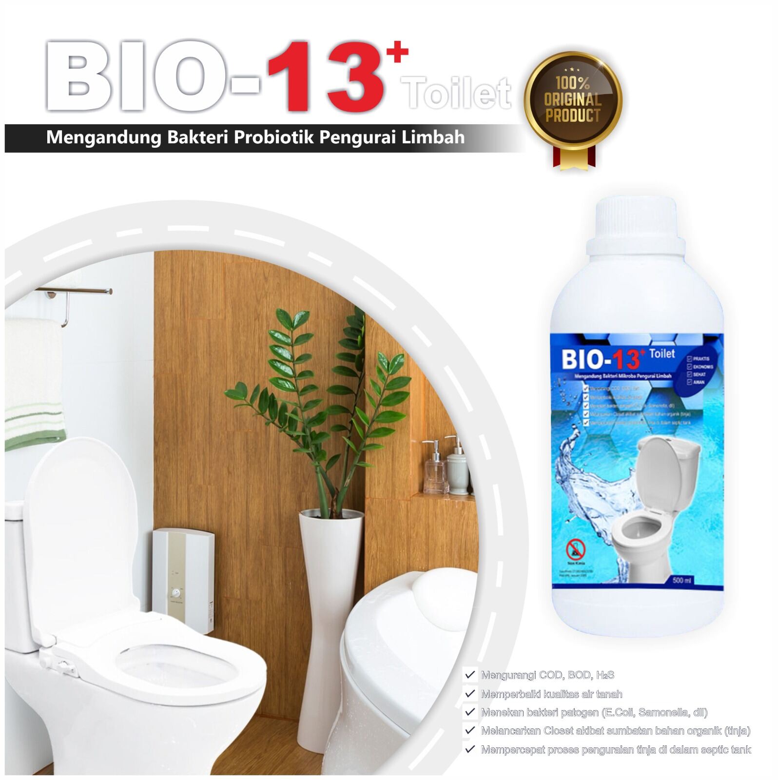 Obat WC Mampet Penuh Ampuh Tanpa Sedot WC Mengandung Bakteri Pengurai ...