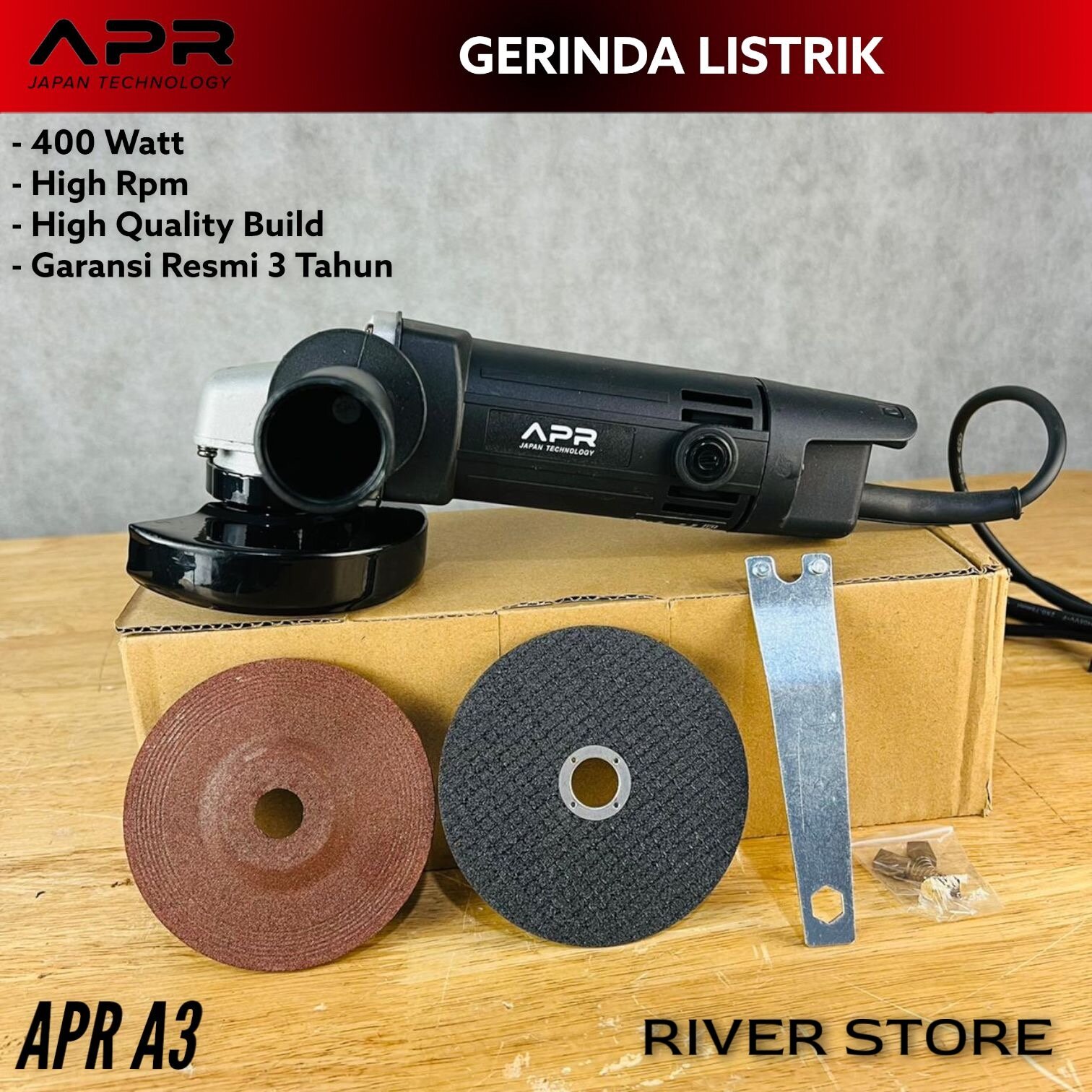 Mesin Gerinda Listrik APR Type A3 Angle Grinder 4 Inch Premium Quality ...