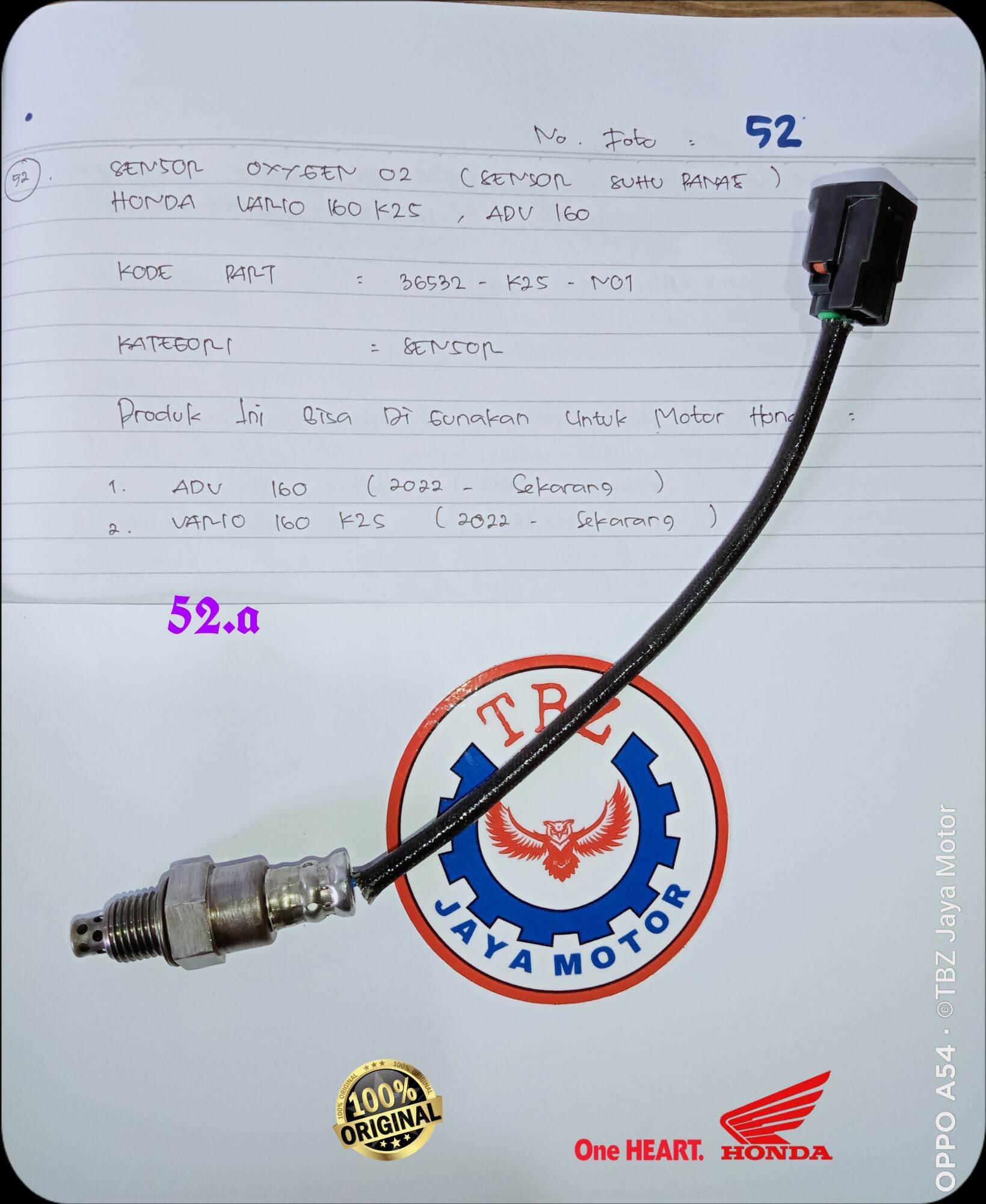 sensor oksigen o2 vario 160 adv 160 original honda sensor suhu panas ...