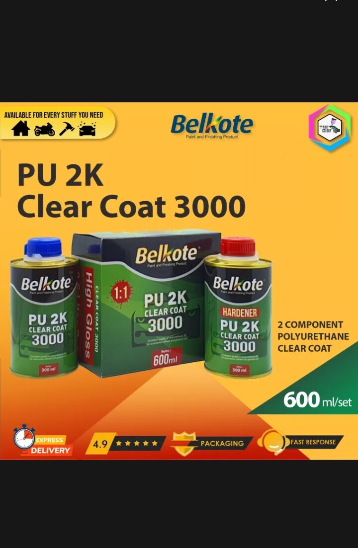 Clear / Pernis Belkote PU 2K Clear Coat 3000 600ml | Lazada Indonesia