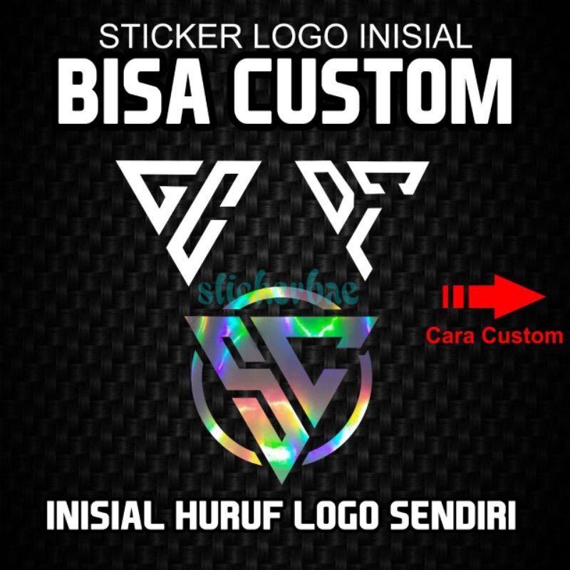 Sticker cutting logo huruf inisial BISA CUSTOM STIKER LOGO INISIAL KAMU ...
