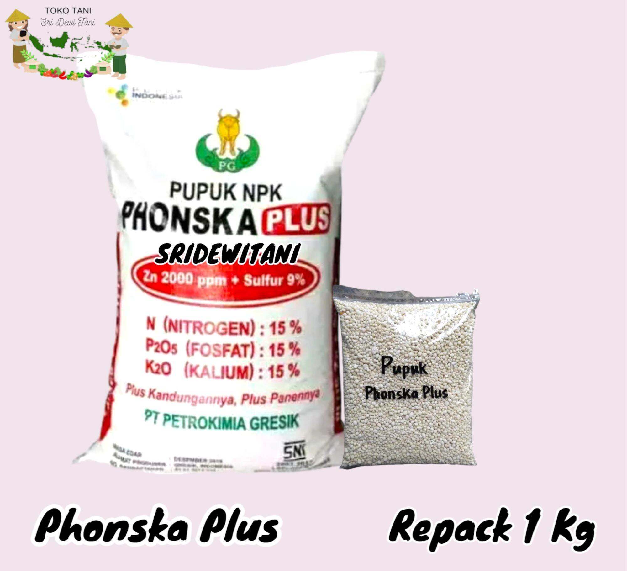 PUPUK NPK PHONSKA PLUS 15-15-15 REPACK 500,1000 GRAM | Lazada Indonesia