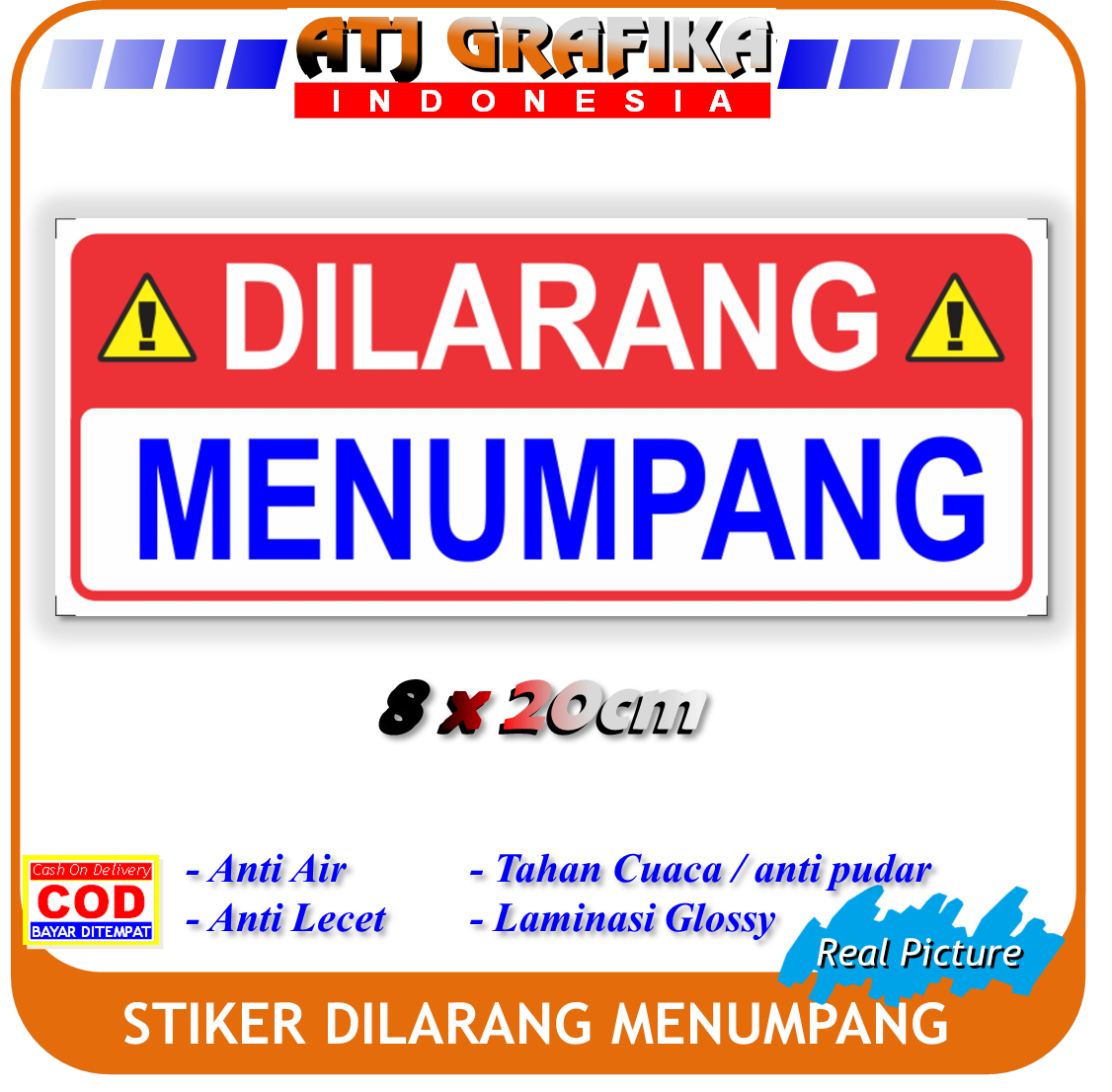 Stiker dilarang menumpang sticker keamanan dan keselamatan | Lazada ...