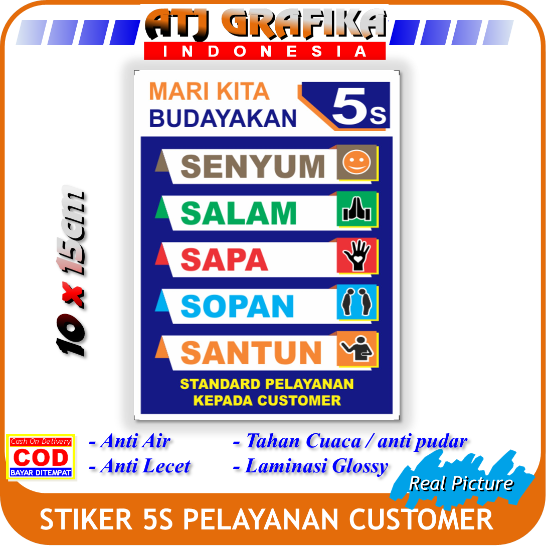 Stiker 5S customer service pelayanan toko sticker kepuasan pelanggan ...